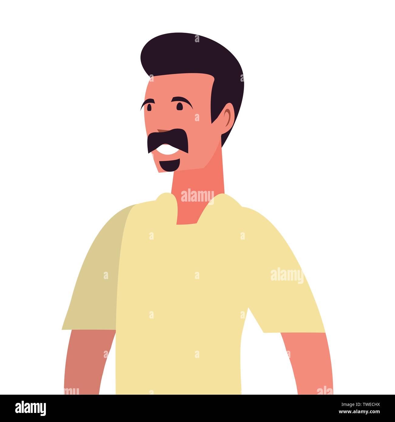 man character portrait cartoon design vector illustration Stock Vector ...