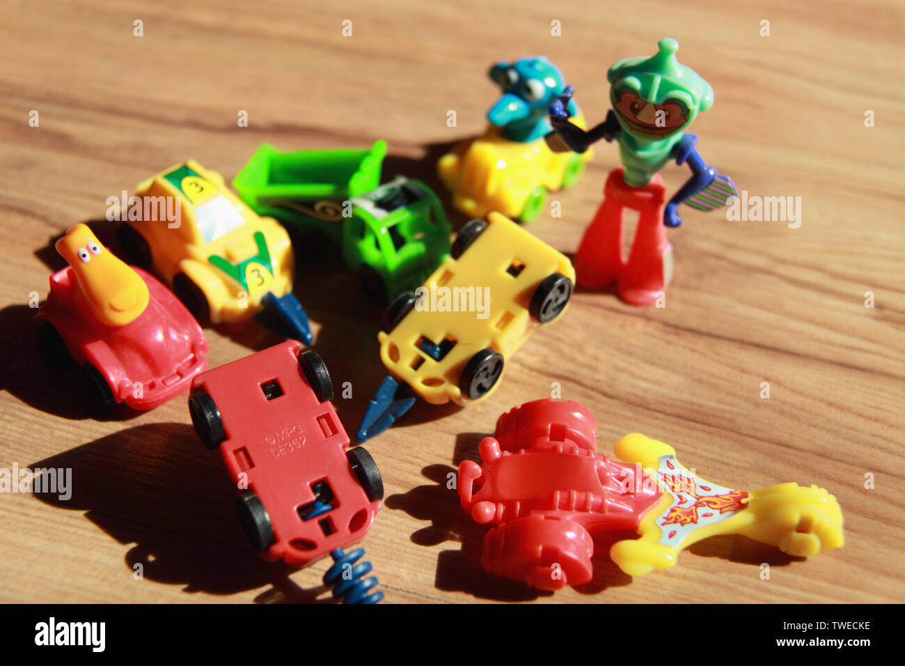High angle view of group of toys Stock Photo - Alamy