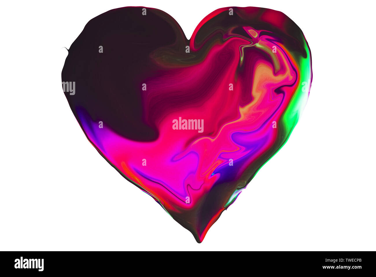 bright and colorful heart on a white background Stock Photo - Alamy