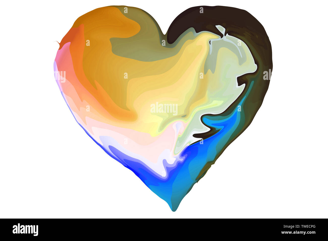 bright and colorful heart on a white background Stock Photo - Alamy