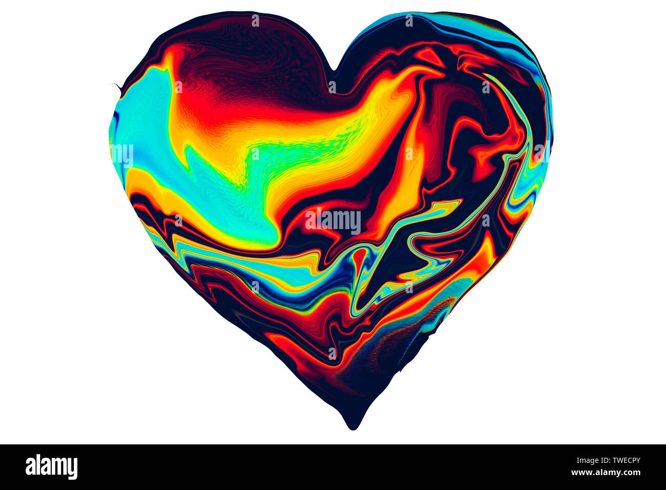 bright and colorful heart on a white background Stock Photo - Alamy