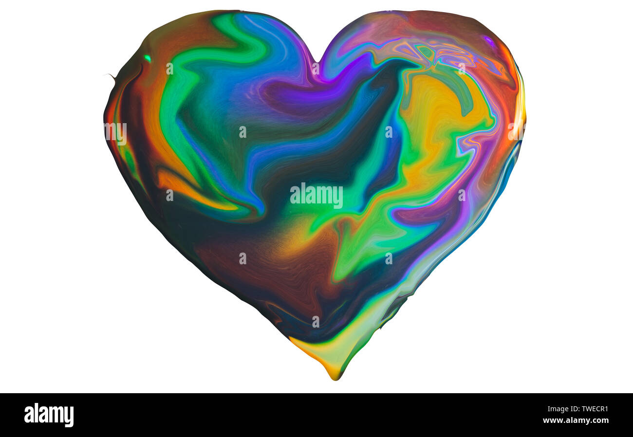 bright and colorful heart on a white background Stock Photo - Alamy