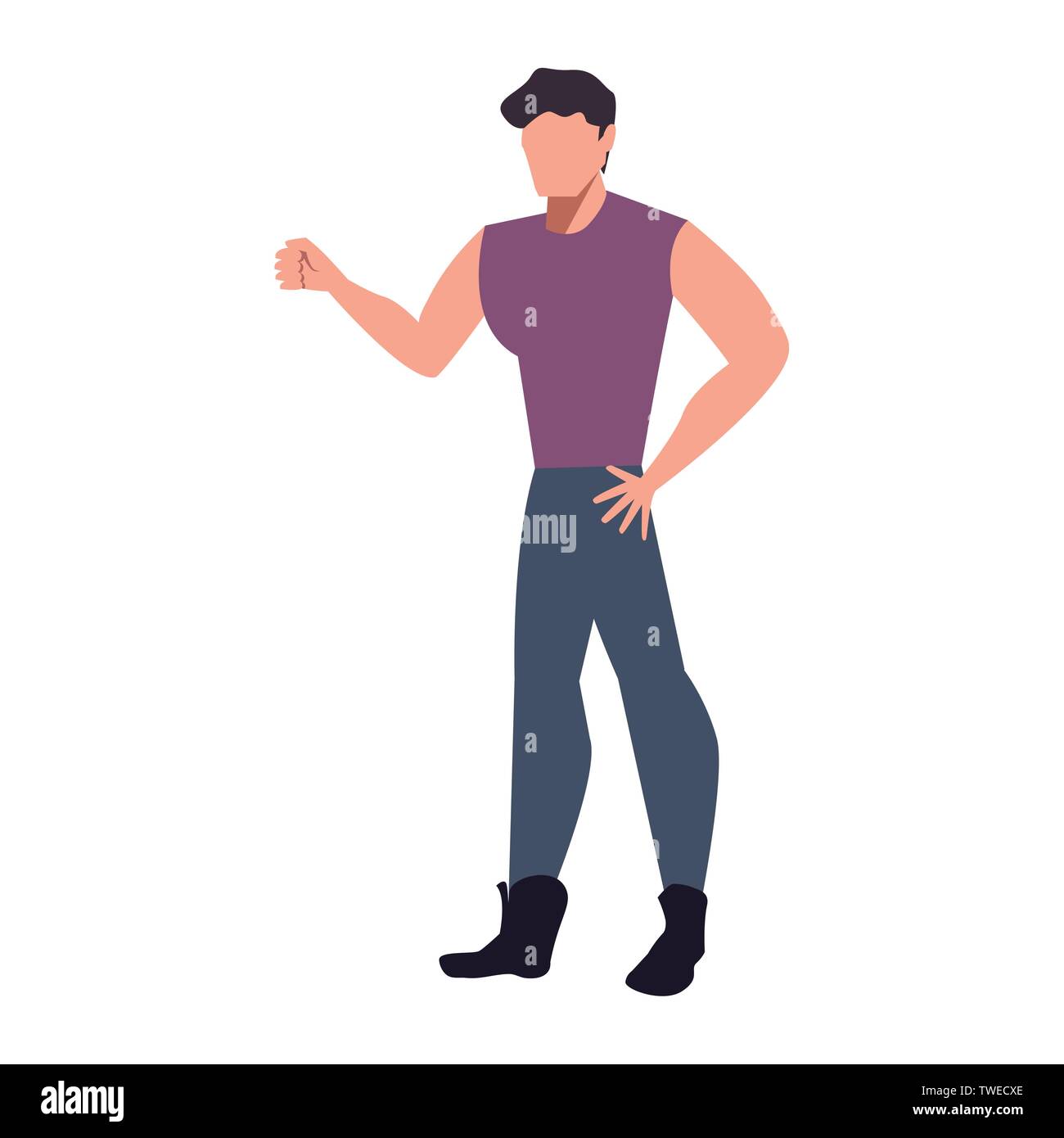 man character male casual clothes vector illustration Stock Vector ...