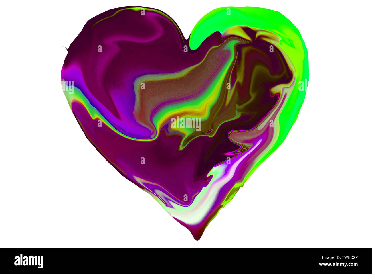 bright and colorful heart on a white background Stock Photo - Alamy
