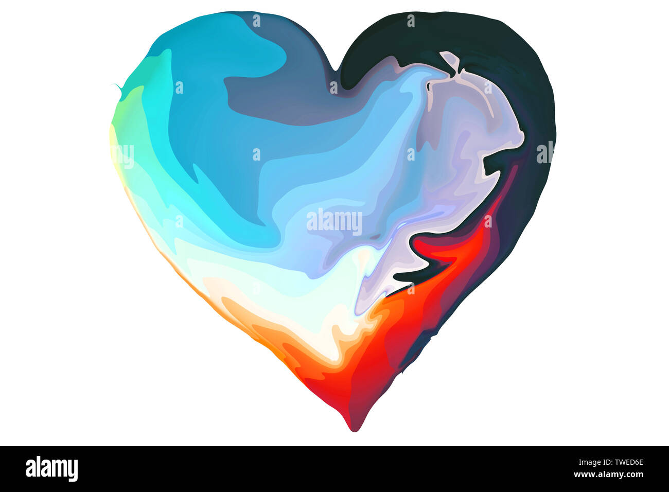bright and colorful heart on a white background Stock Photo - Alamy