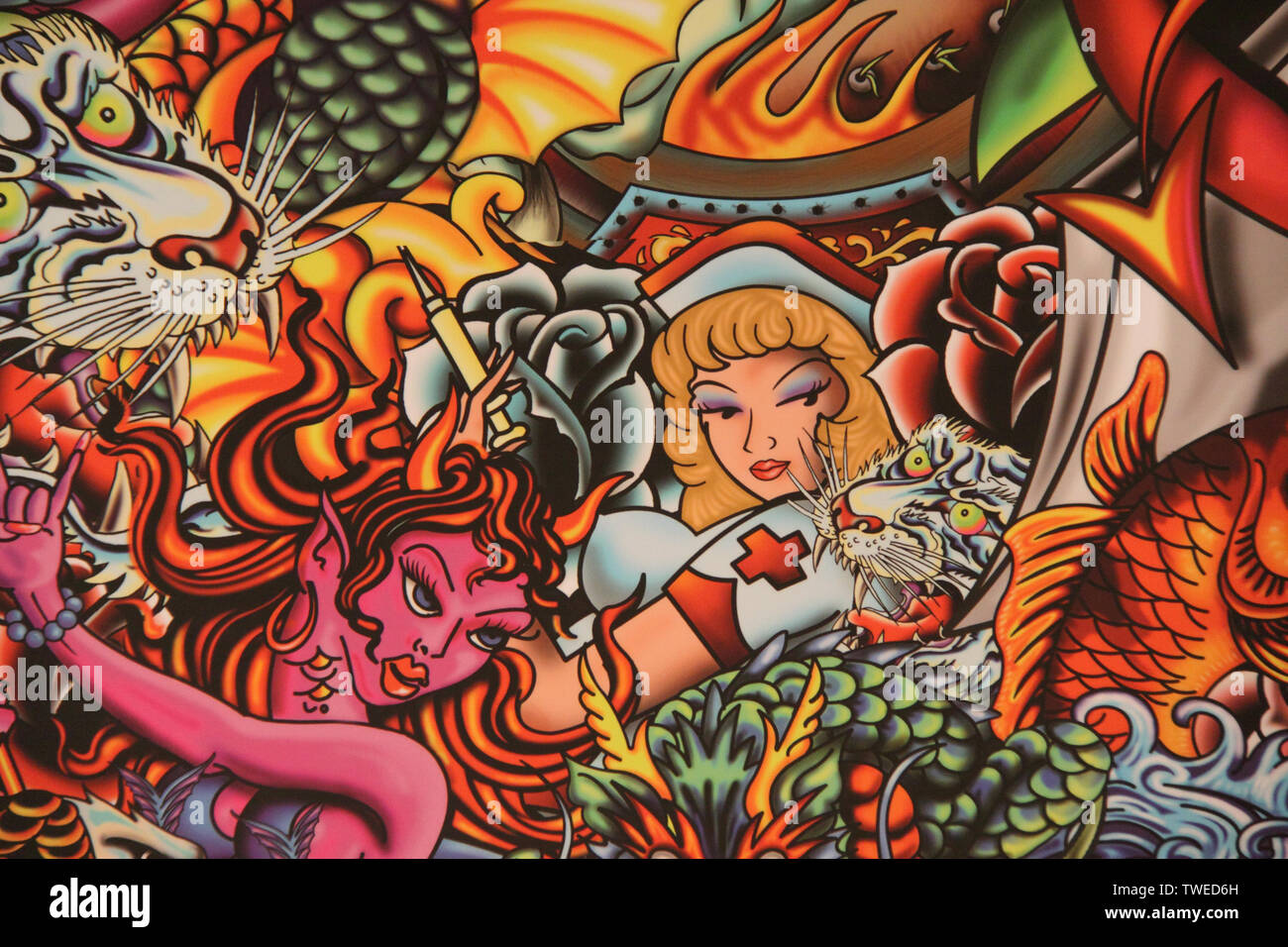 Mural on a wall, Malaysia Stock Photo - Alamy
