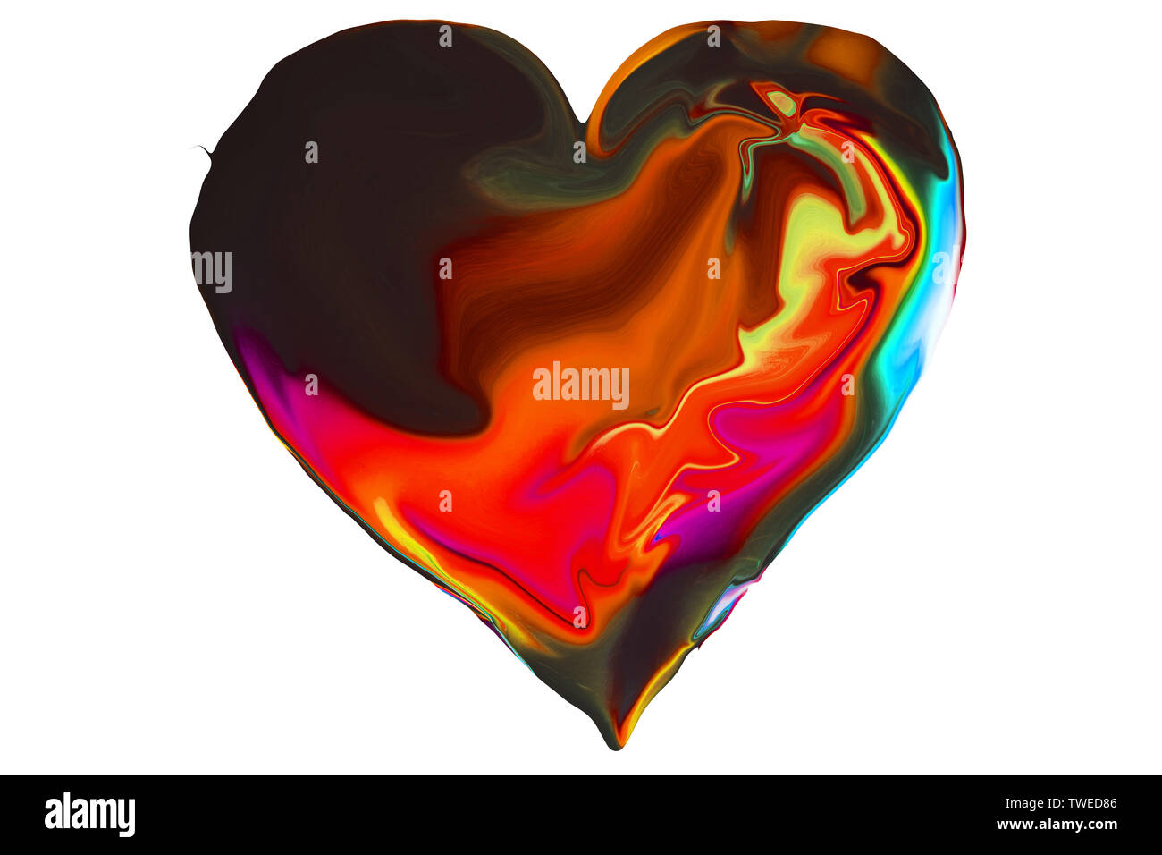 bright and colorful heart on a white background Stock Photo - Alamy