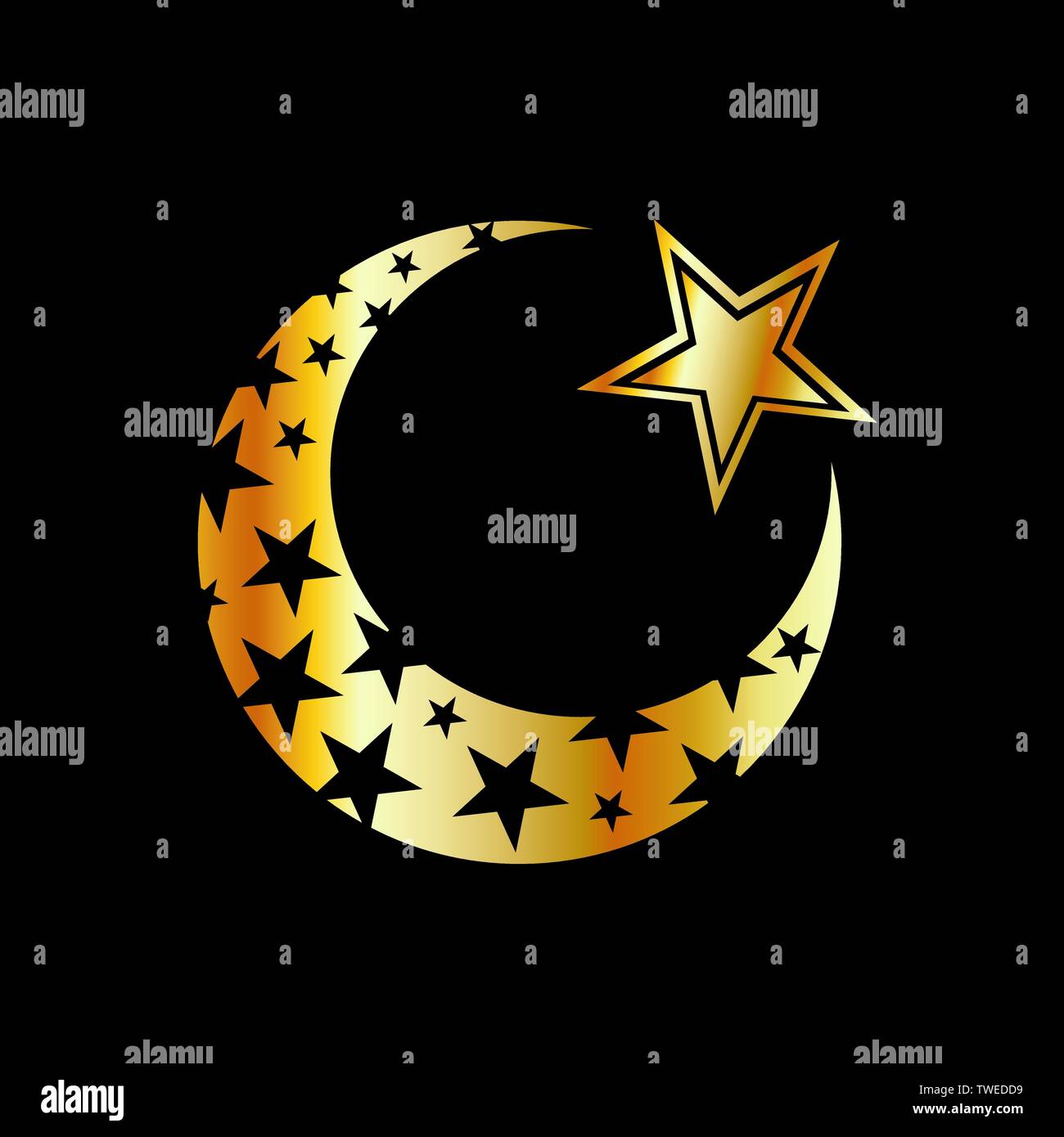 Metal Islamic Crescent Moon Star High Resolution Stock Photography and ...