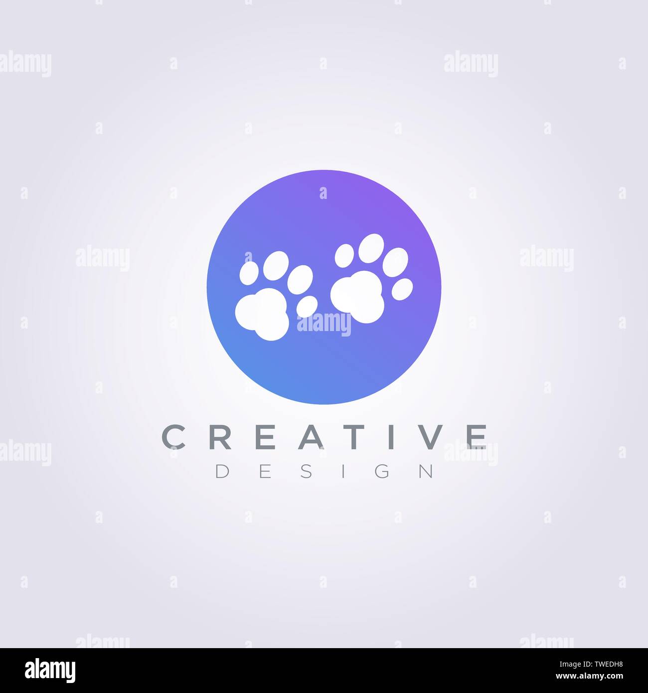Animal Dog Footprint Vector Illustration Design Clipart Symbol Logo ...