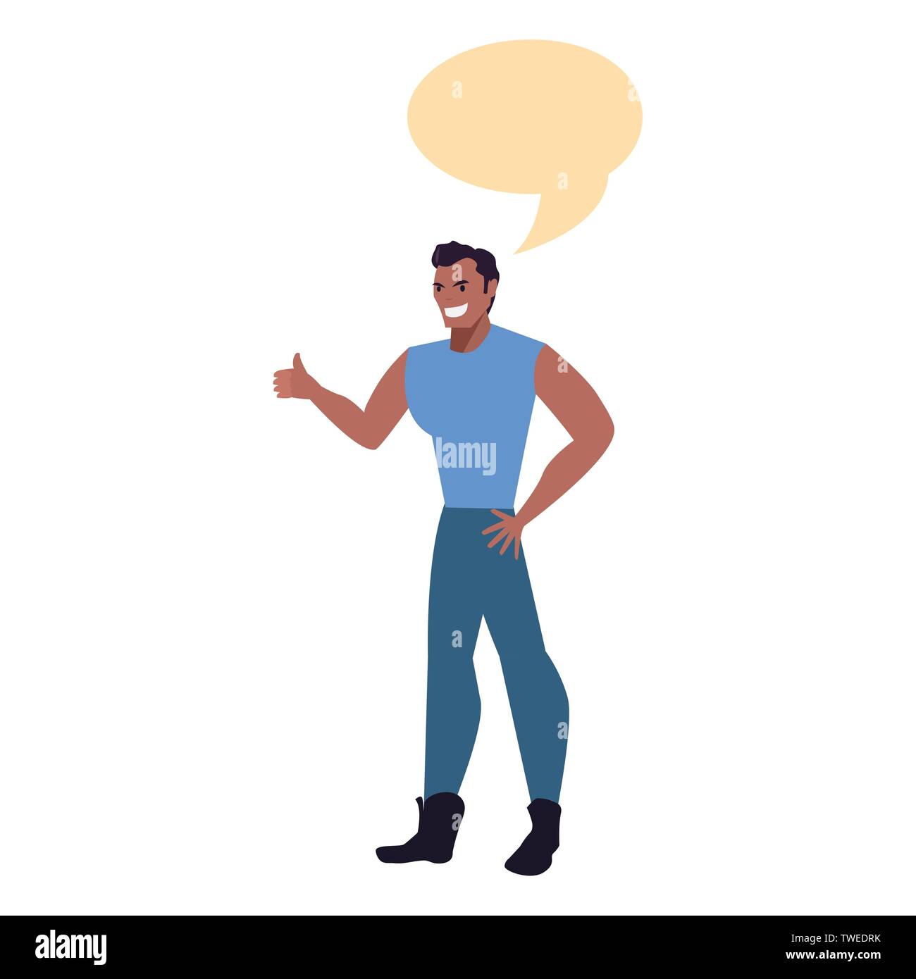 man character male talk bubble vector illustration Stock Vector Image ...