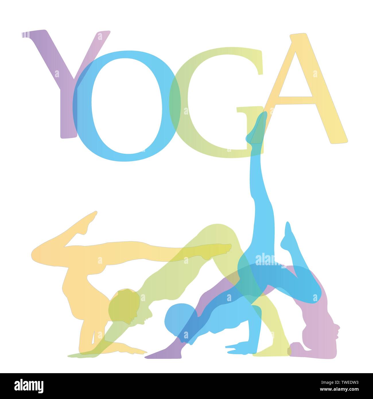 Yoga poses colorful silhouette Stock Vector Image & Art - Alamy