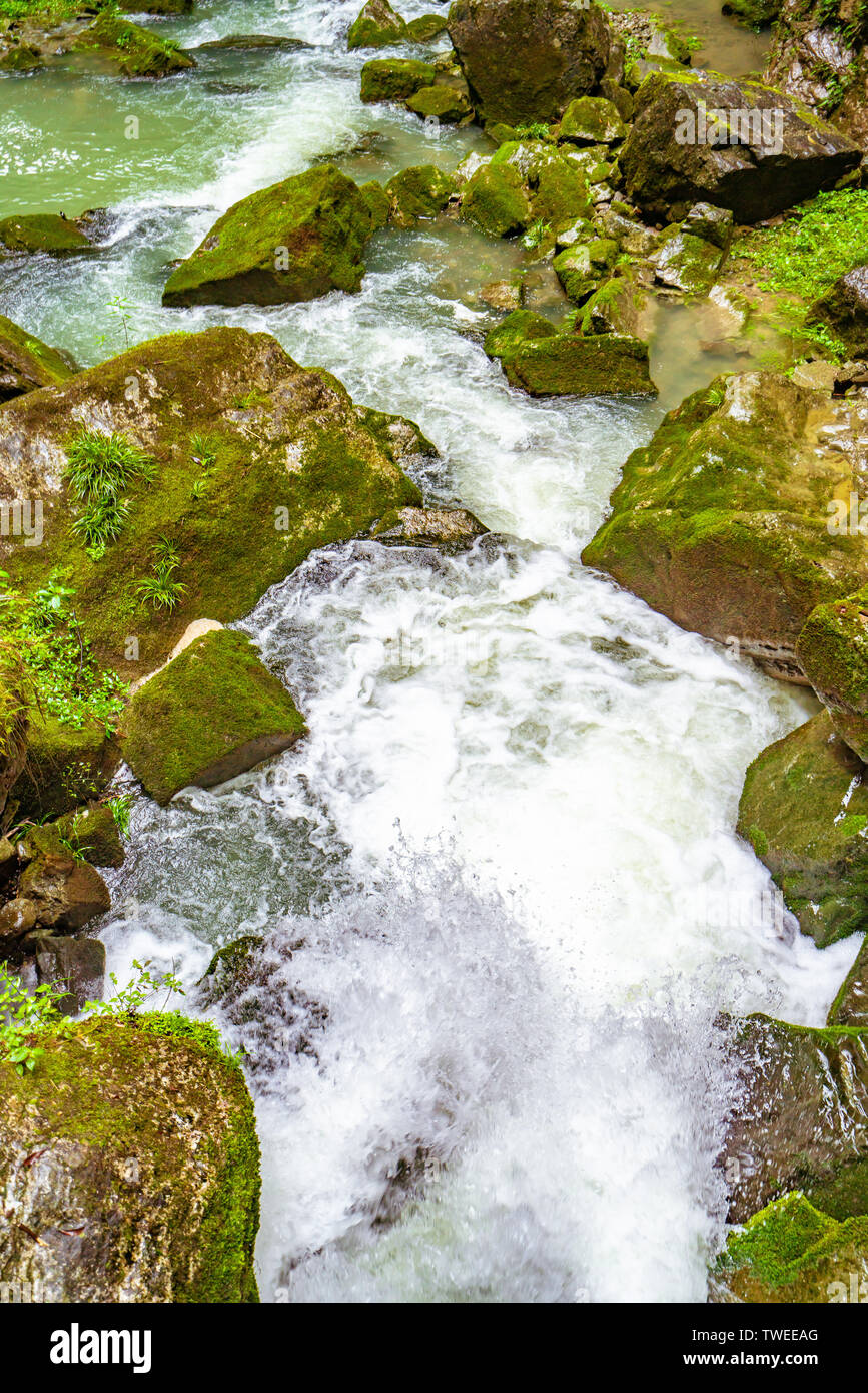 A stream at the seam of the Wulong Long Water Gorge Stock Photo - Alamy