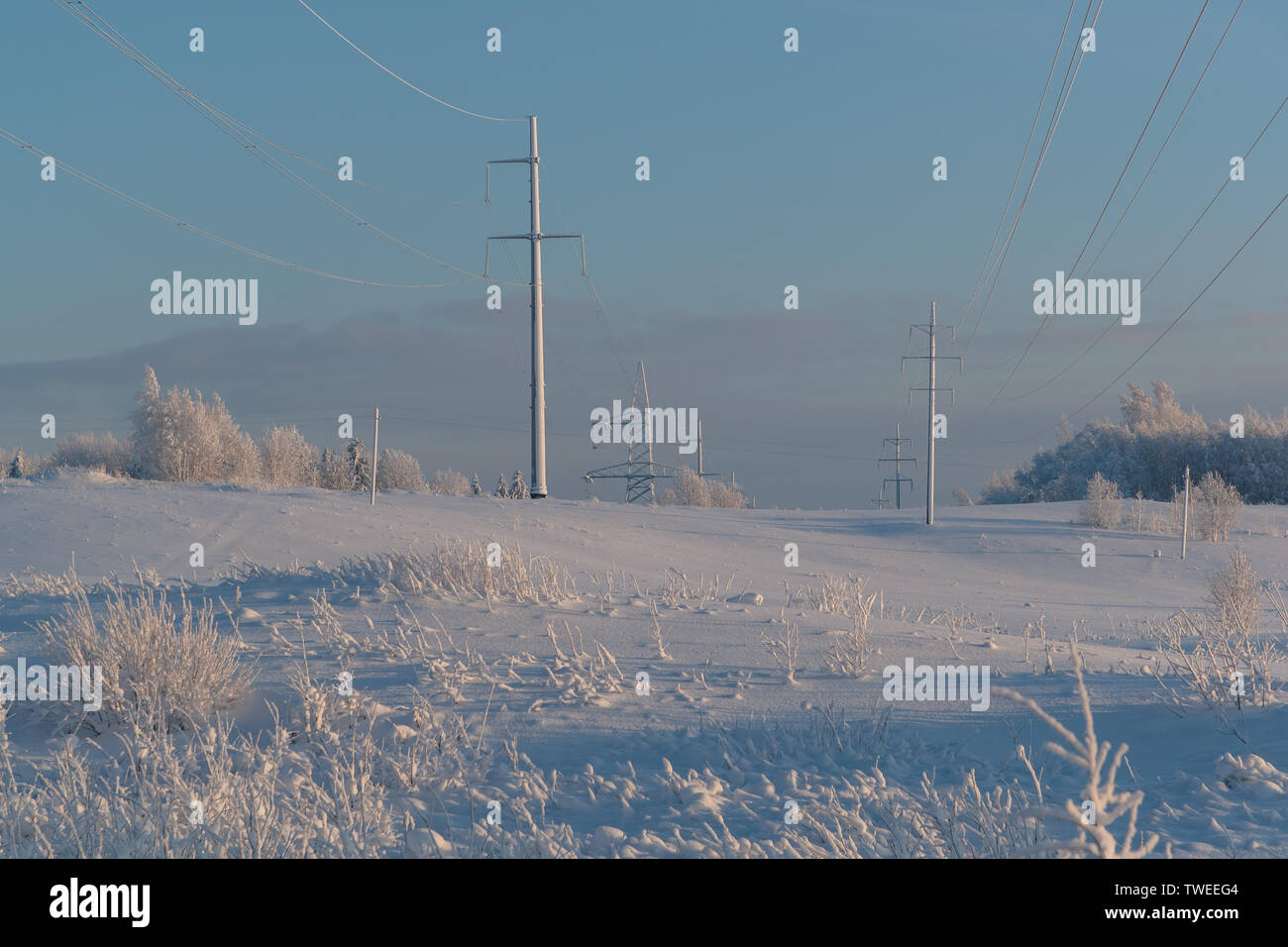 cold and winter landscapes with snow in Russia Stock Photo - Alamy