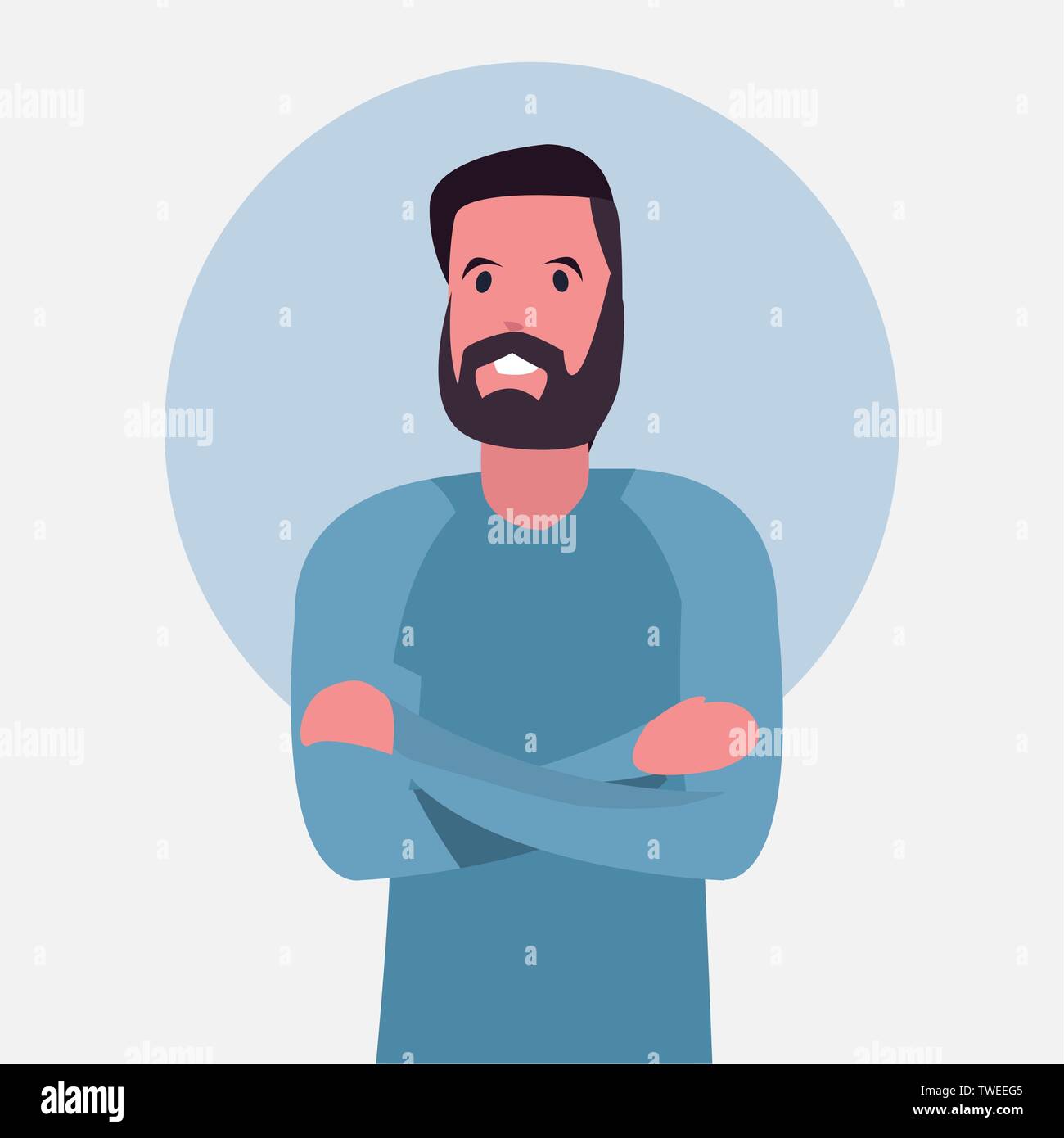 man portrait male character cartoon vector illustration Stock Vector ...
