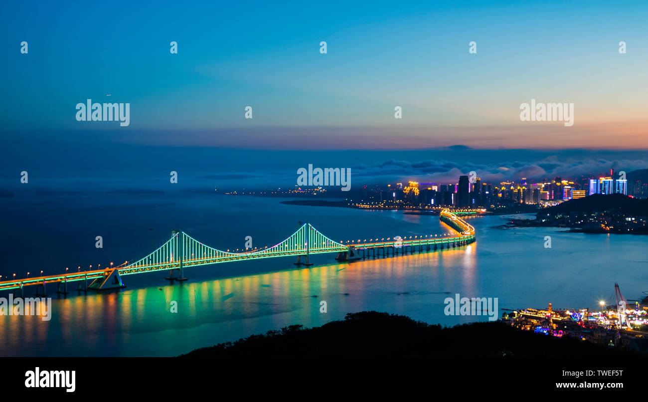 The Dalian cross-sea bridge is also beautiful Stock Photo - Alamy