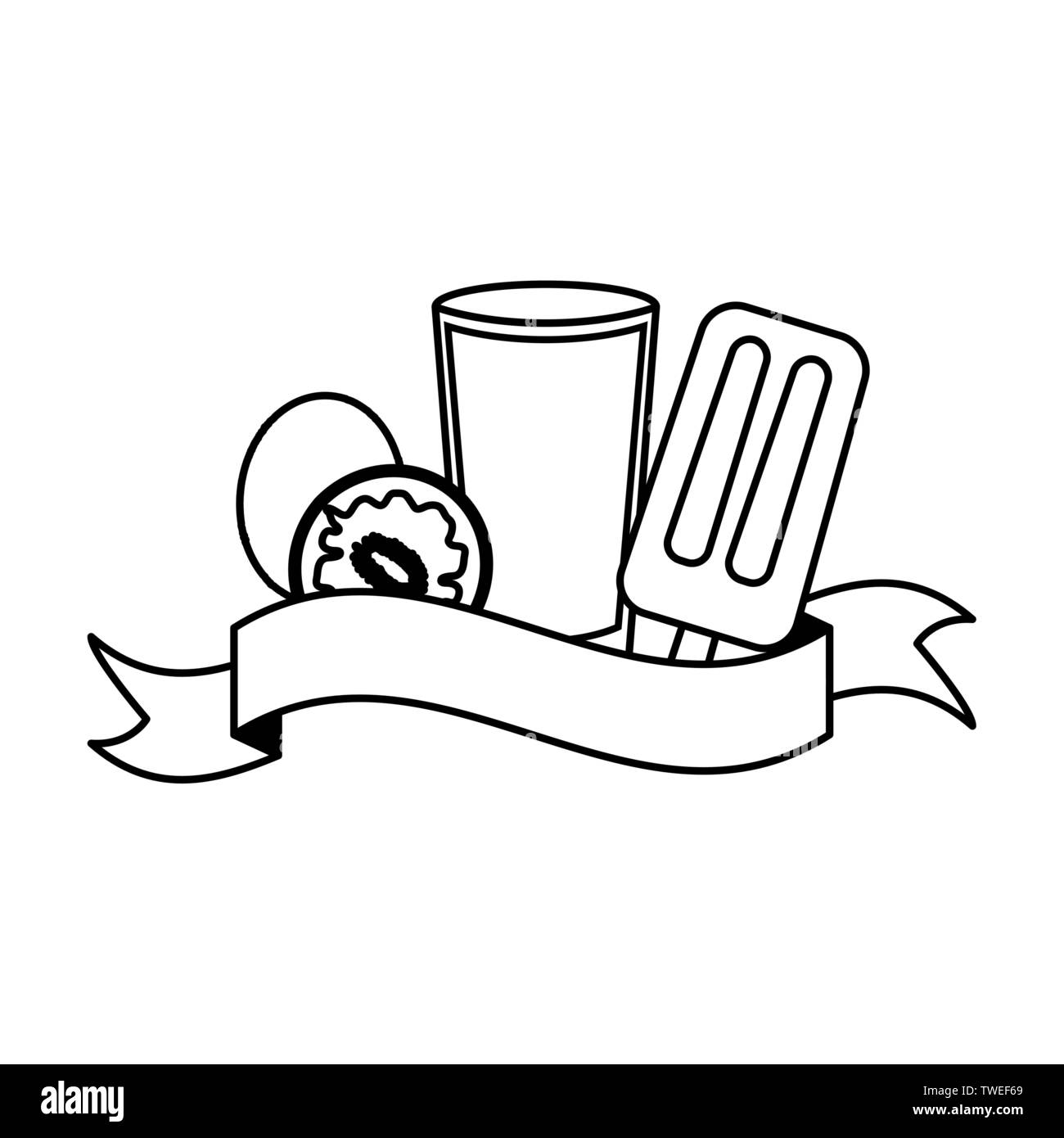 Ice cream tropical fruits Stock Vector Images - Alamy