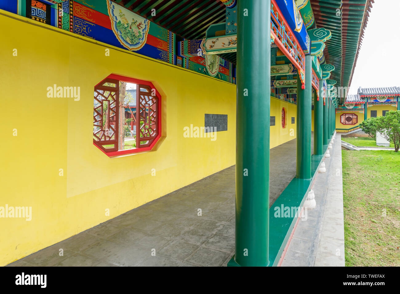 Chinese Corridor in Confucius Temple in Suixi, Guangdong Stock Photo ...