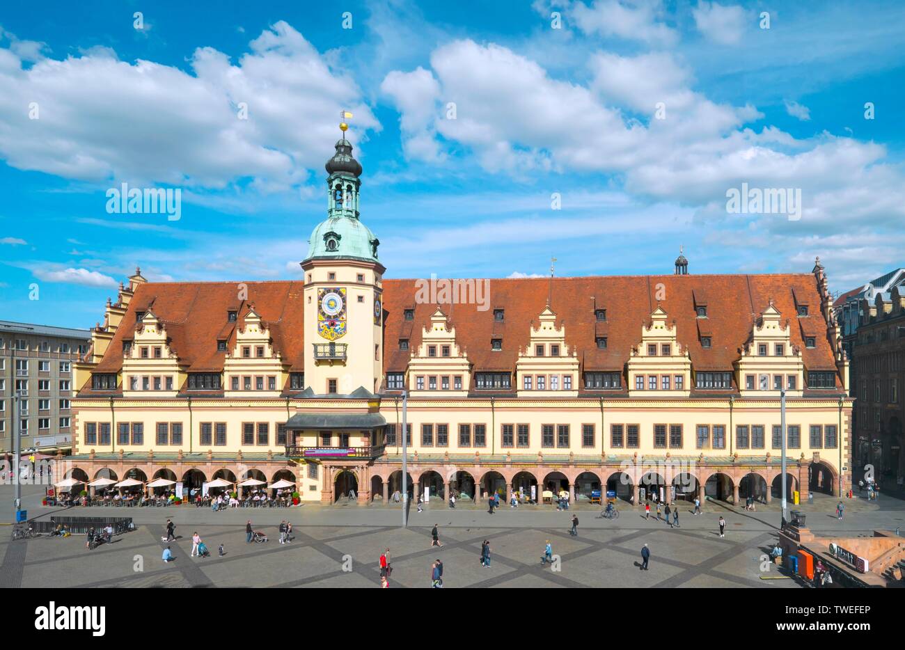 Old town hall with city history museum, market, Leipzig, Saxony ...