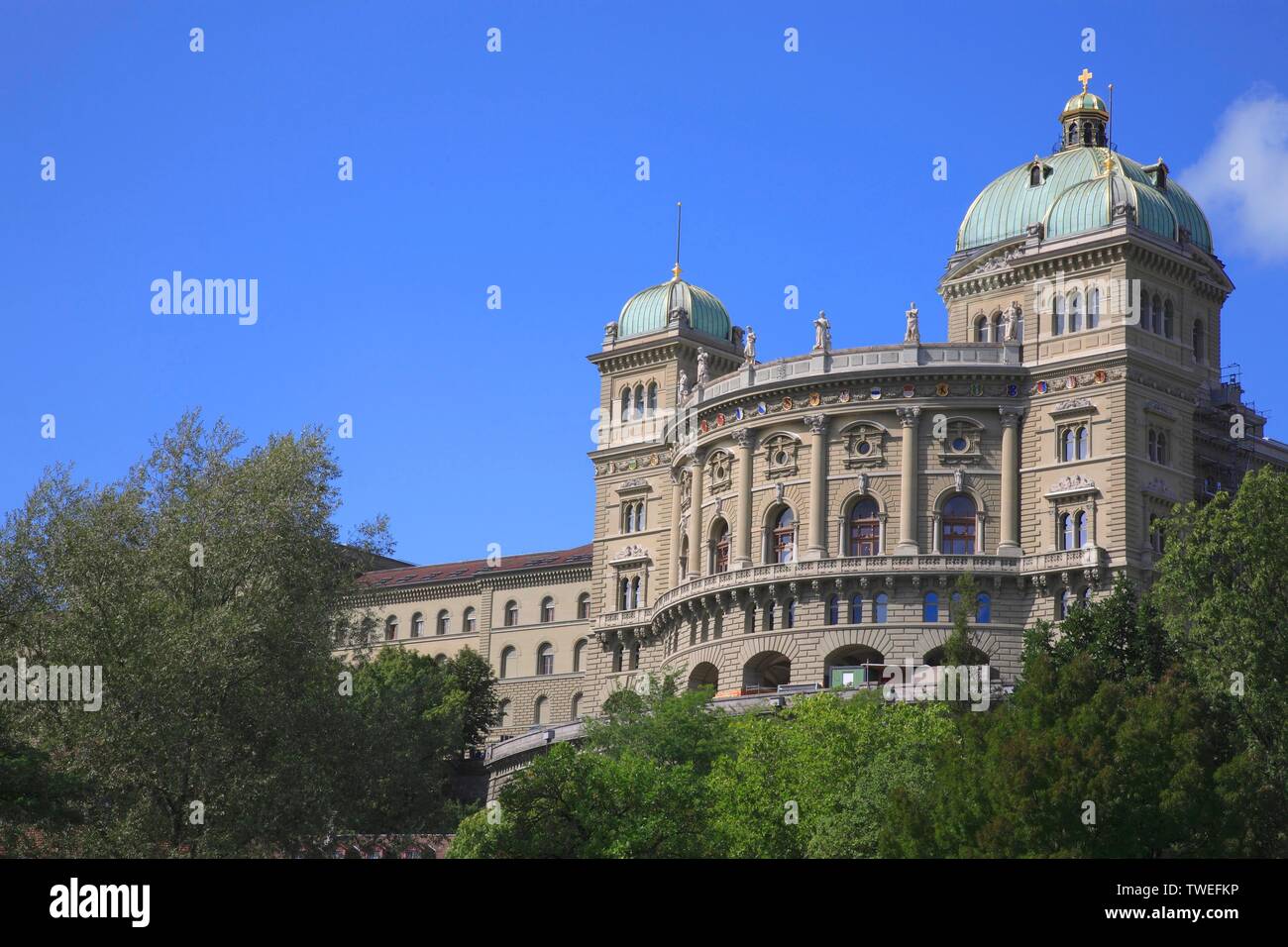 Parliament Building in the Federal Palace in Berne, Switzerland, Europe ...