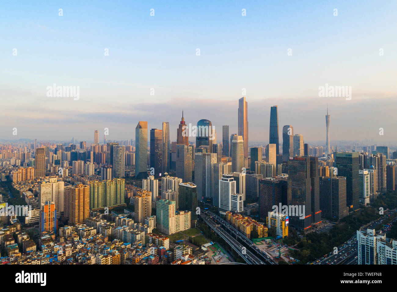 Skyline of tianhe at sunset hi-res stock photography and images - Alamy
