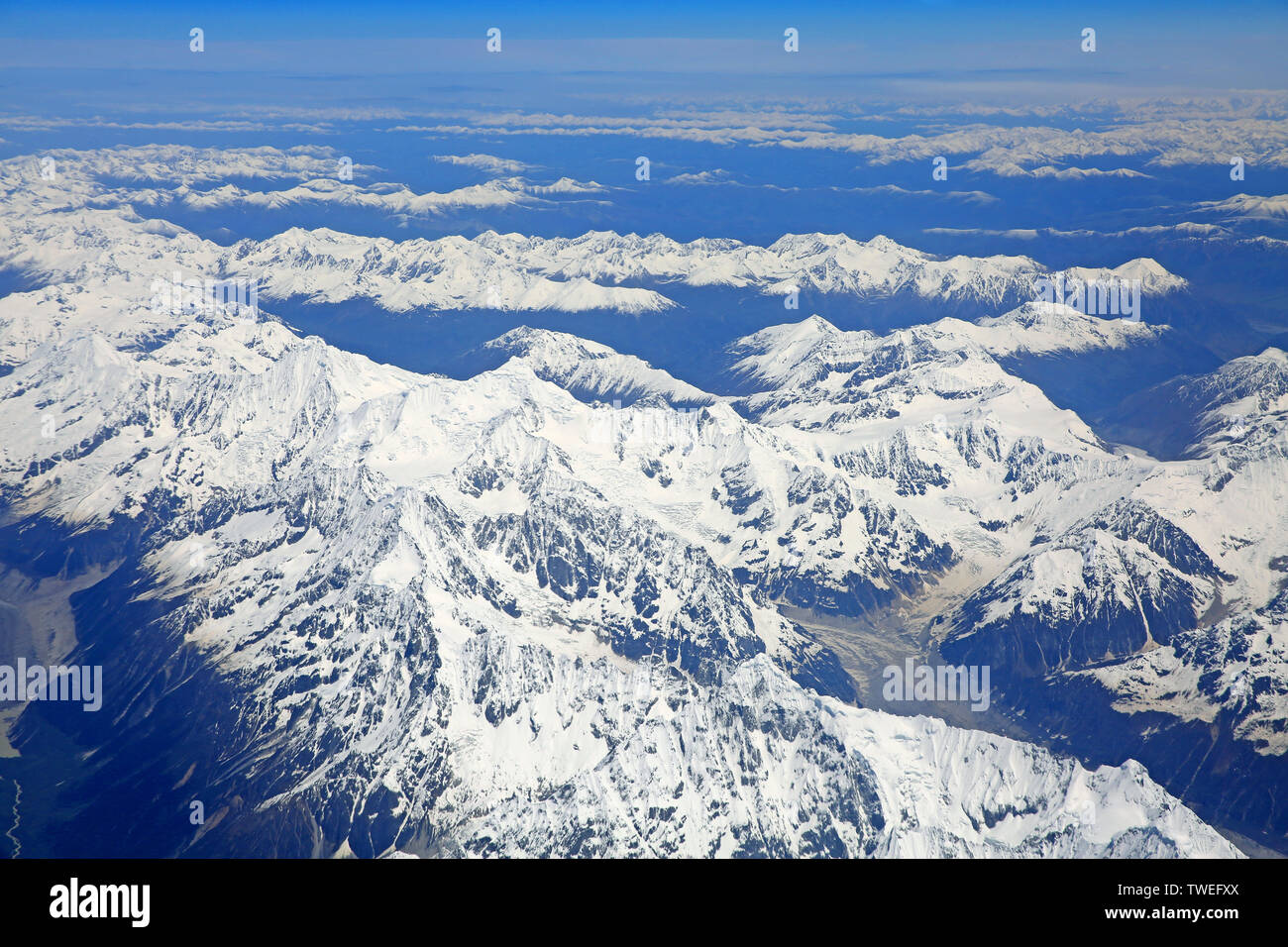 Aerial photography of the snowy plateau Stock Photo - Alamy