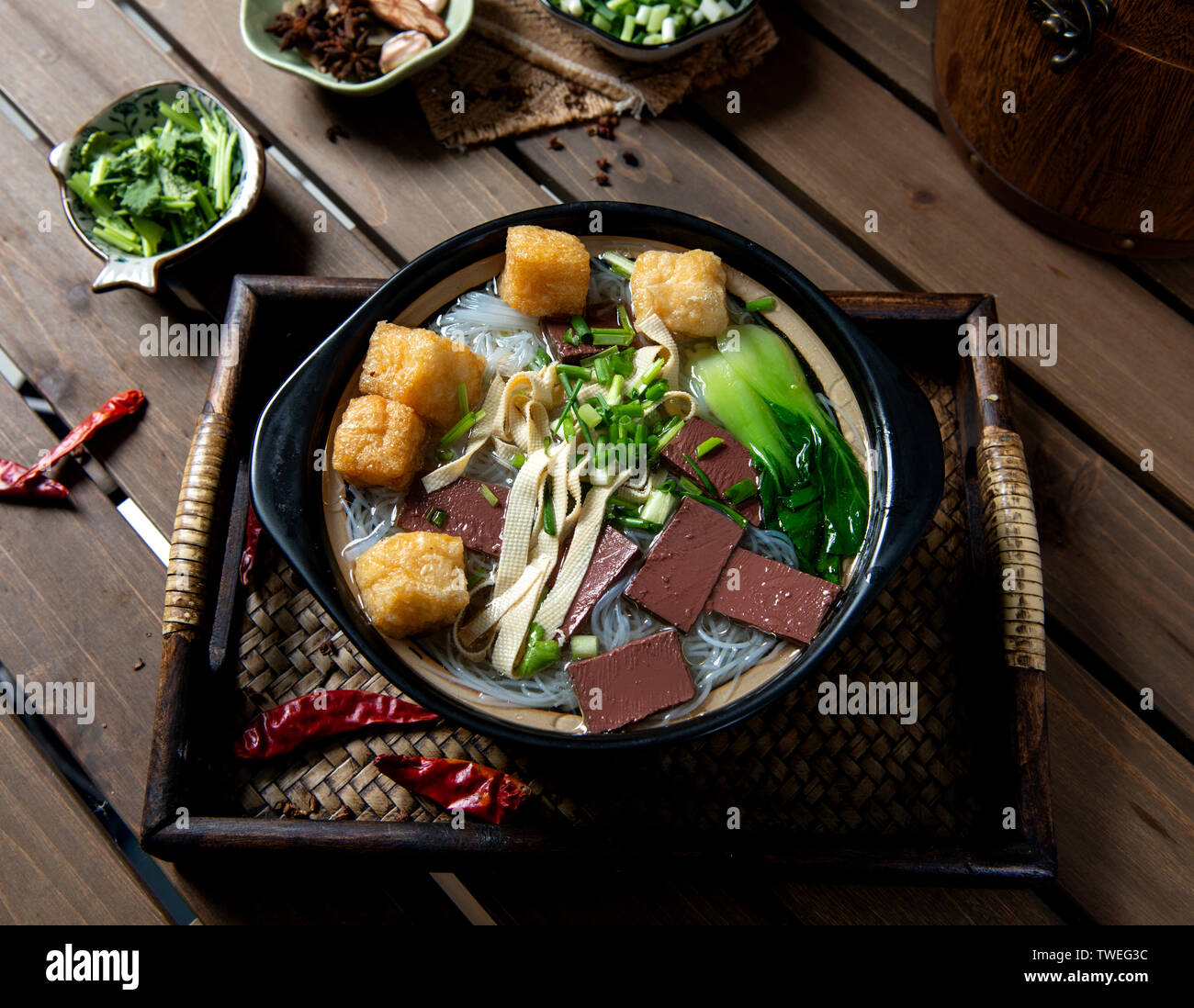 Duck blood fan soup Stock Photo - Alamy