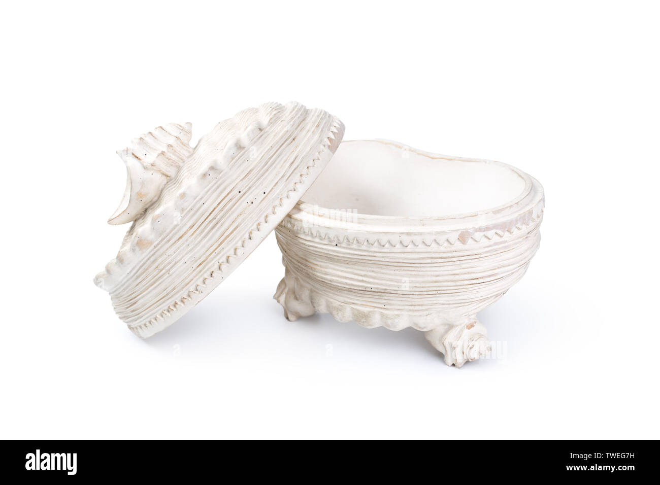 sea shell interior decor isolated on white Stock Photo - Alamy
