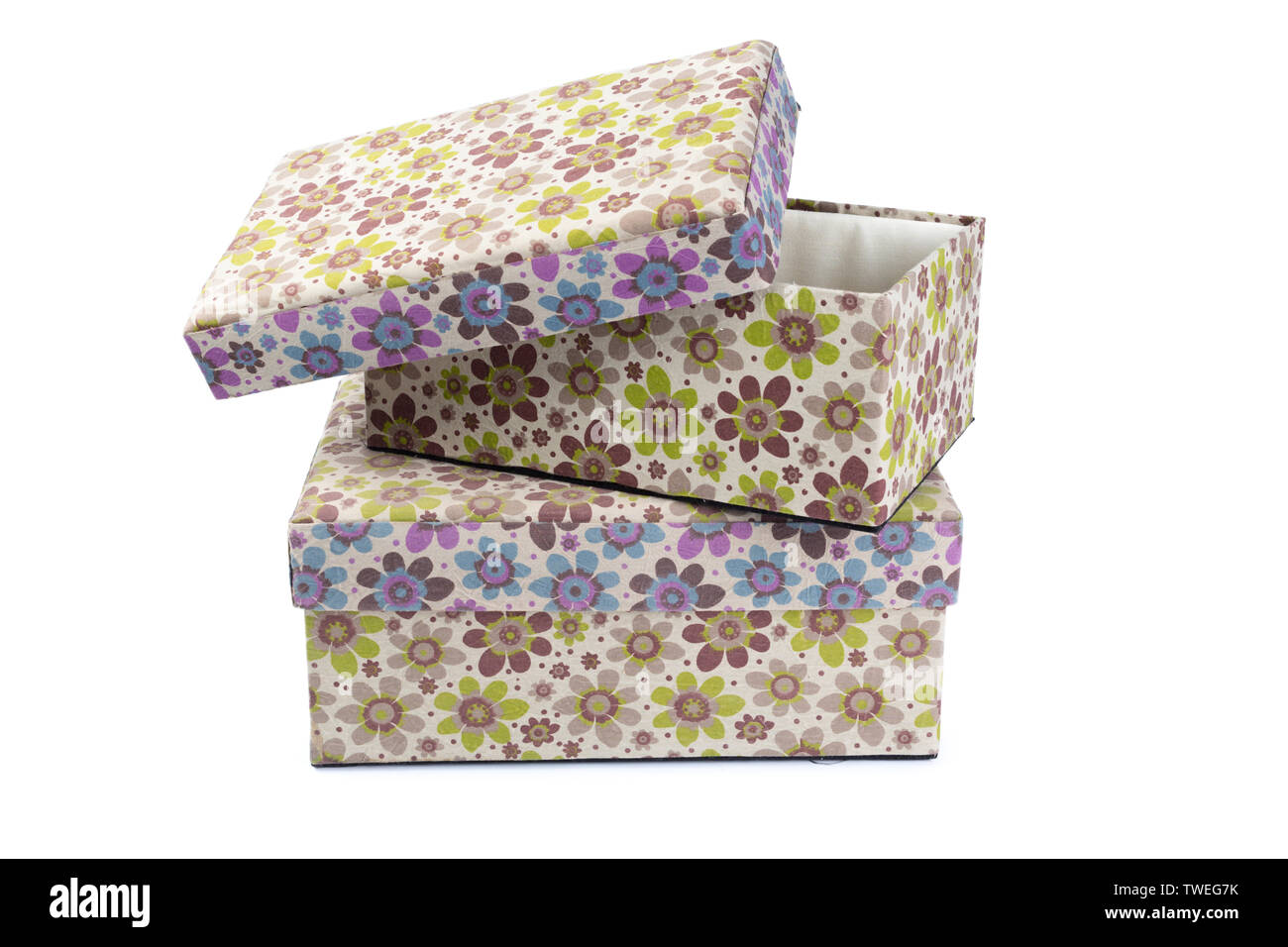 home interior decoration boxes isolated on white background Stock Photo ...