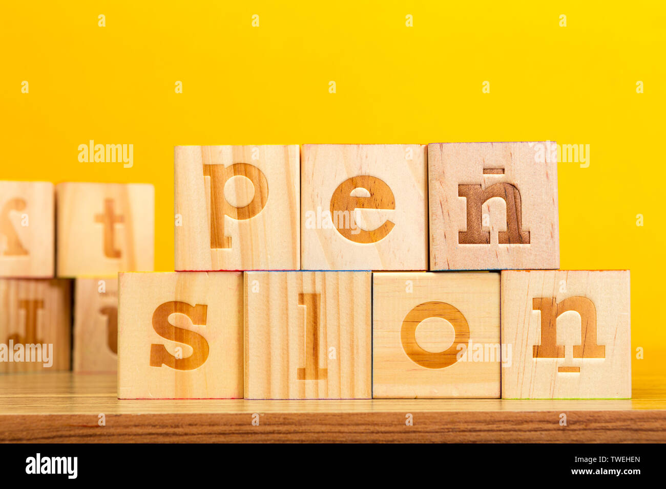 Wooden alphabet blocks with letters Stock Photo - Alamy