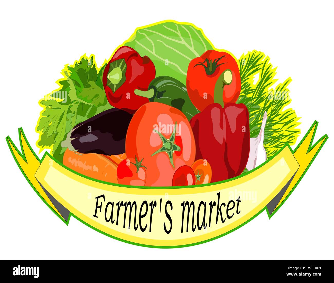 The flat pattern of the vegetables. Vegetable harvest at the farmers ...