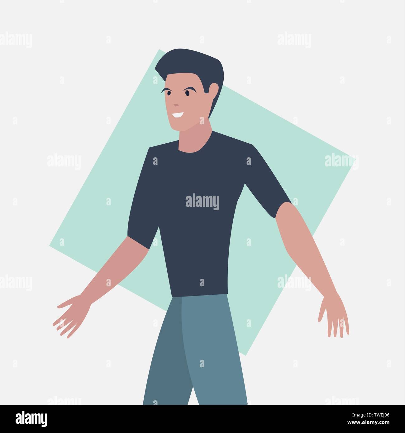 man character male casual clothes vector illustration Stock Vector ...