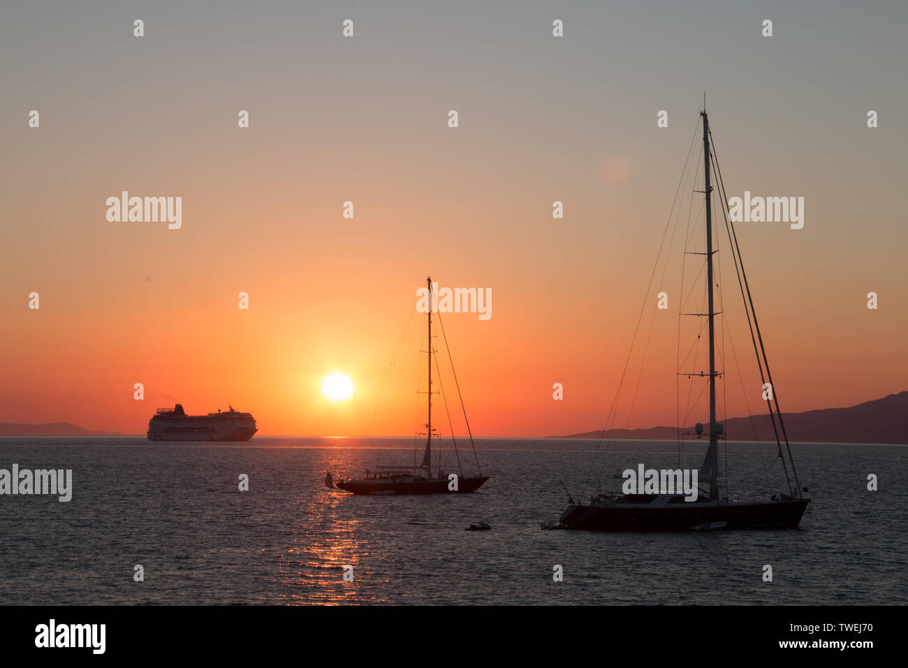 Taken from Naxos at Sunset Stock Photo - Alamy