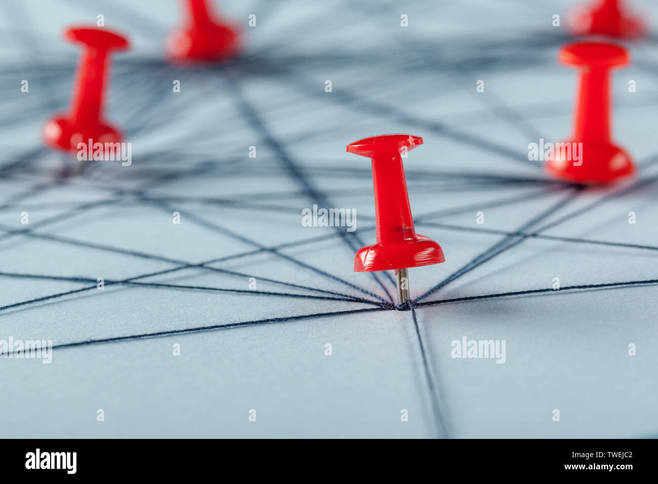 Network with pins Stock Photo - Alamy