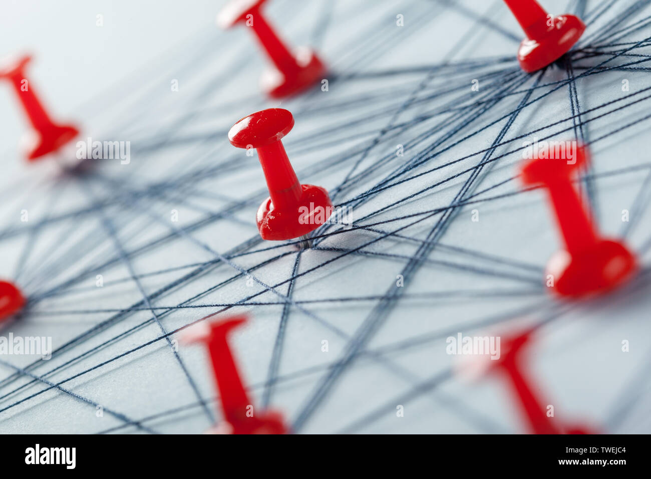 Network with pins Stock Photo - Alamy