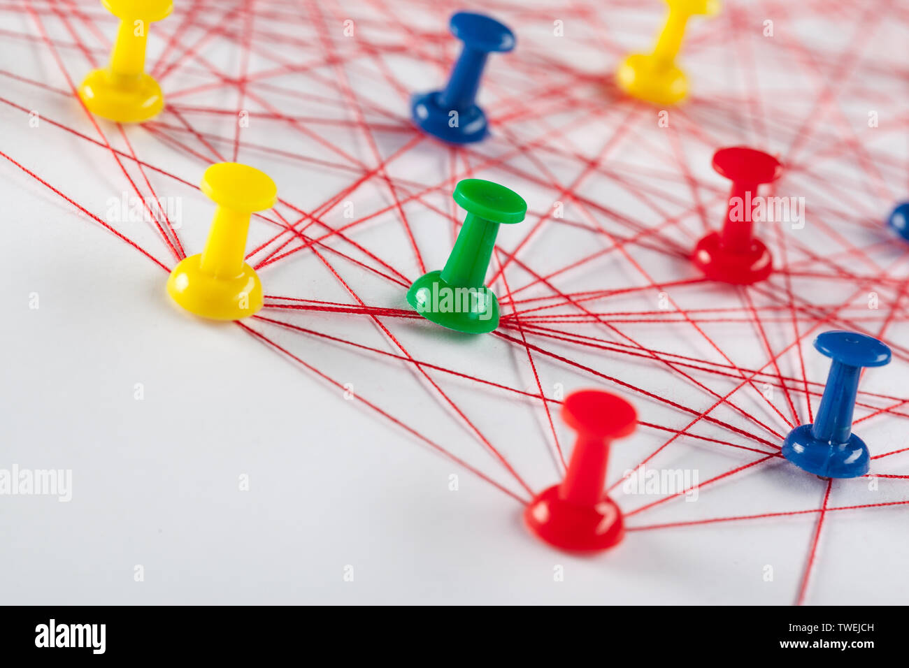 Network with pins Stock Photo - Alamy