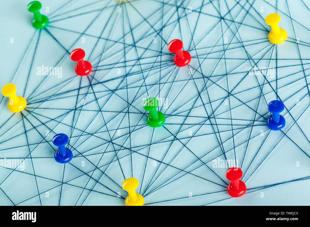 Network with pins Stock Photo - Alamy