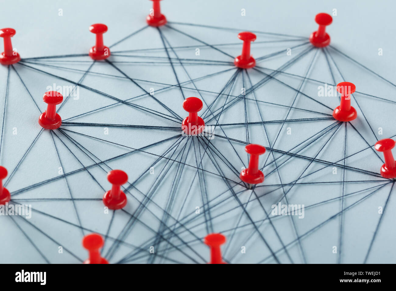 Network with pins Stock Photo - Alamy