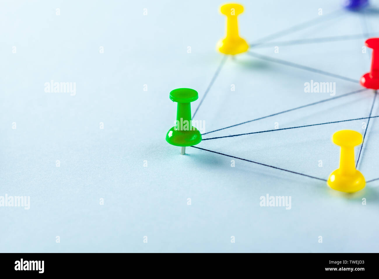 Network with pins Stock Photo - Alamy