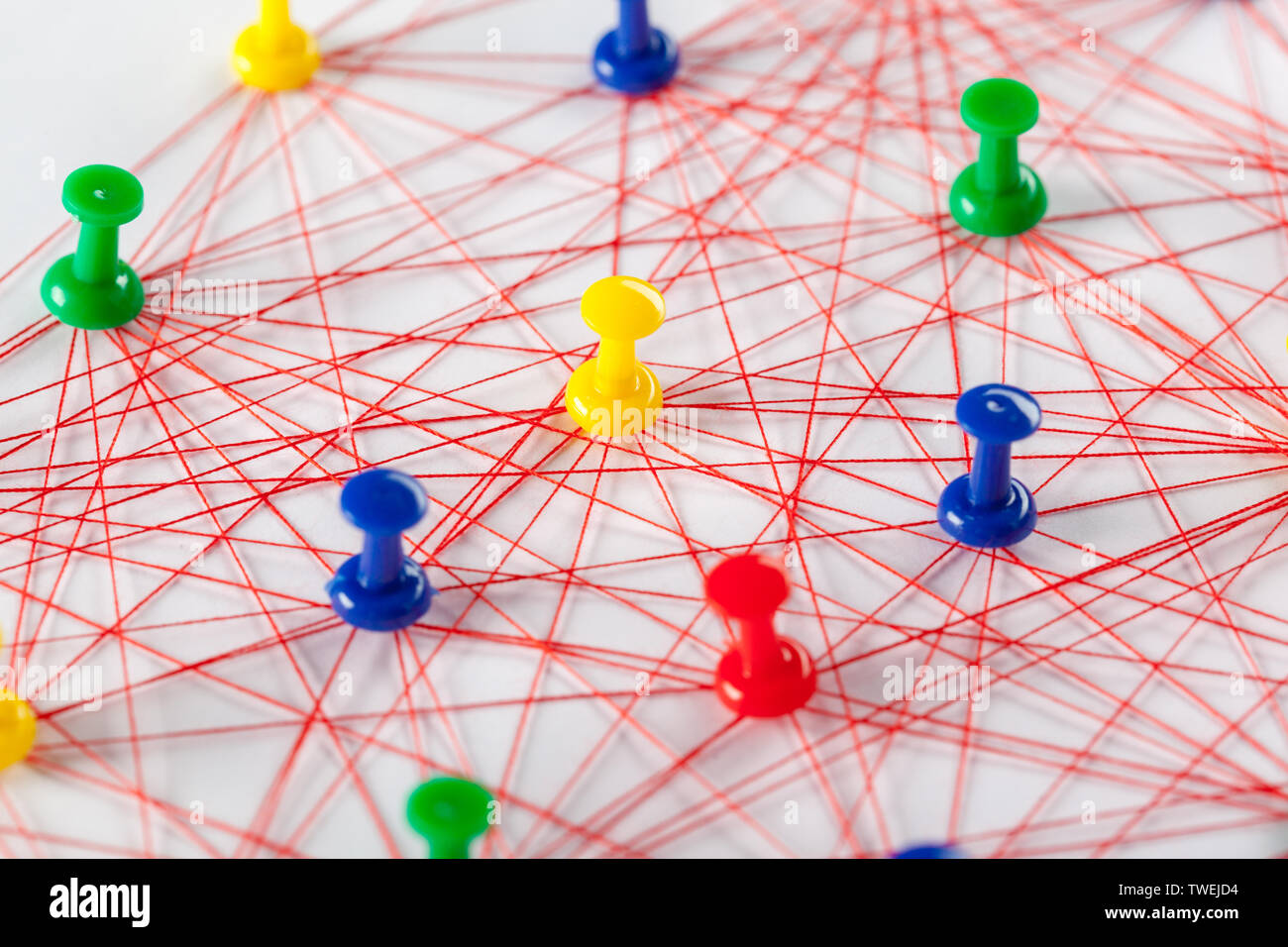 Network with pins Stock Photo - Alamy