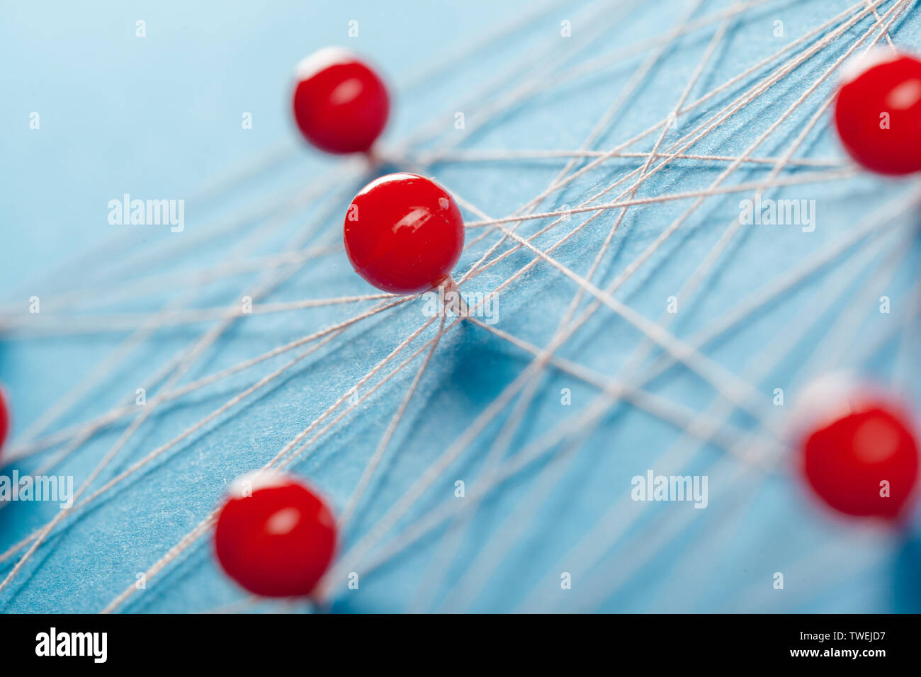 Network with pins Stock Photo - Alamy