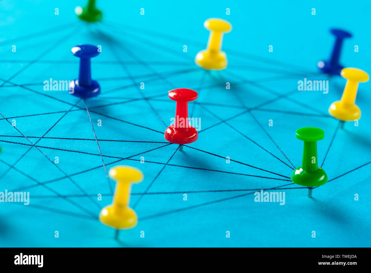 Network with pins Stock Photo - Alamy