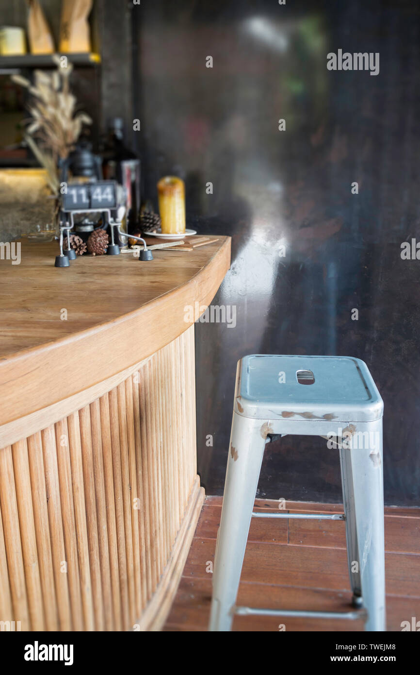 Wooden counter bar in cafe atmosphere, stock photo Stock Photo - Alamy