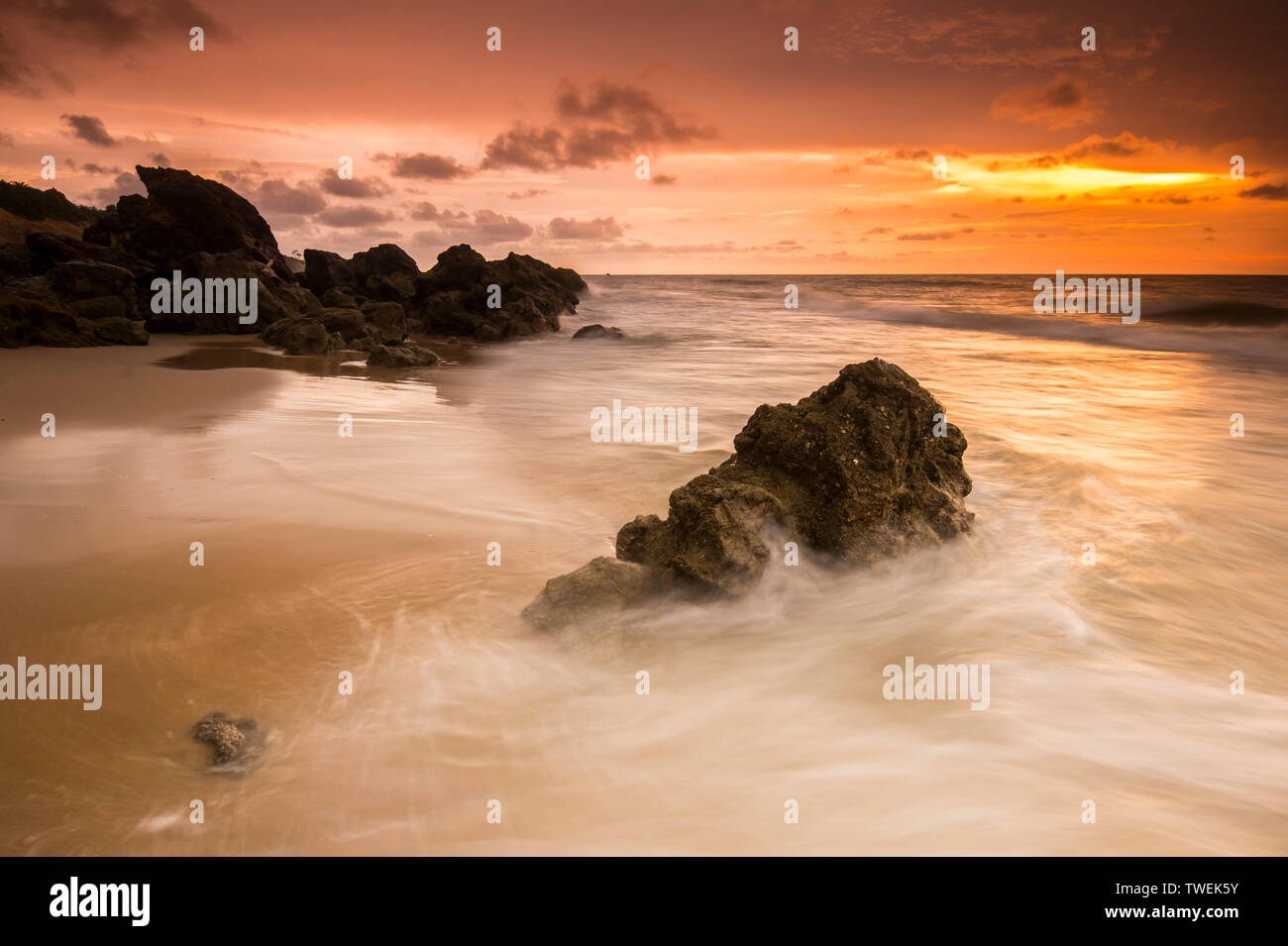 Tusan Beach at Miri Sarawak rural area Stock Photo - Alamy
