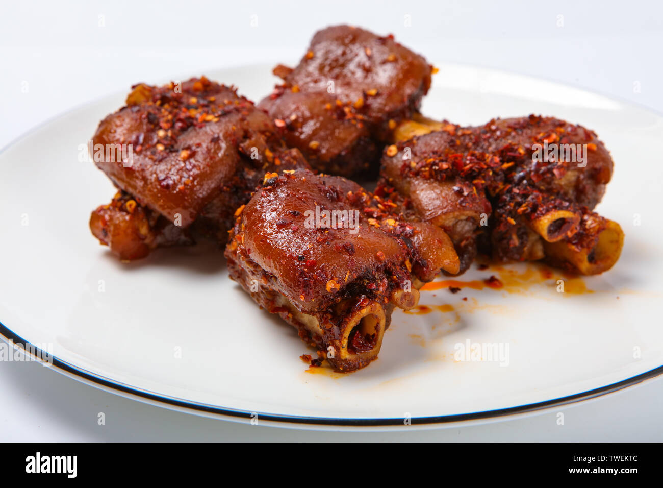 Halogen pig's foot sauce, pig's hand Stock Photo - Alamy