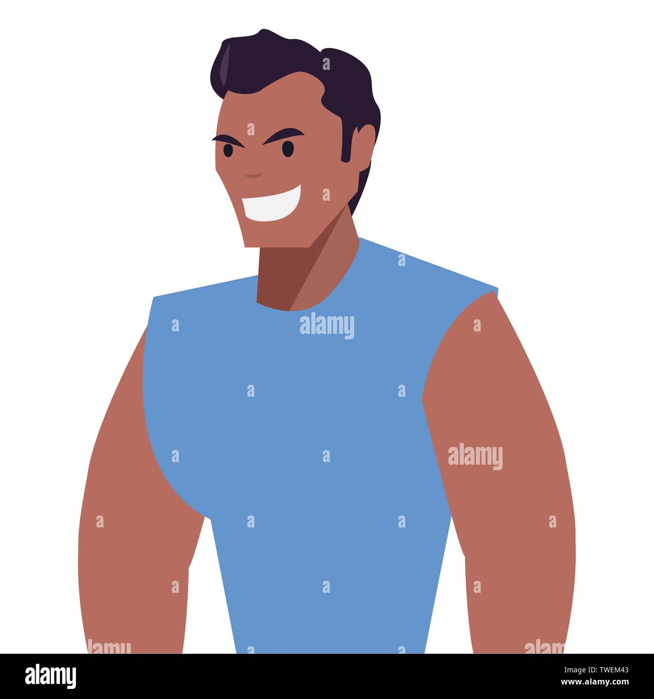 man character portrait cartoon design vector illustration Stock Vector ...