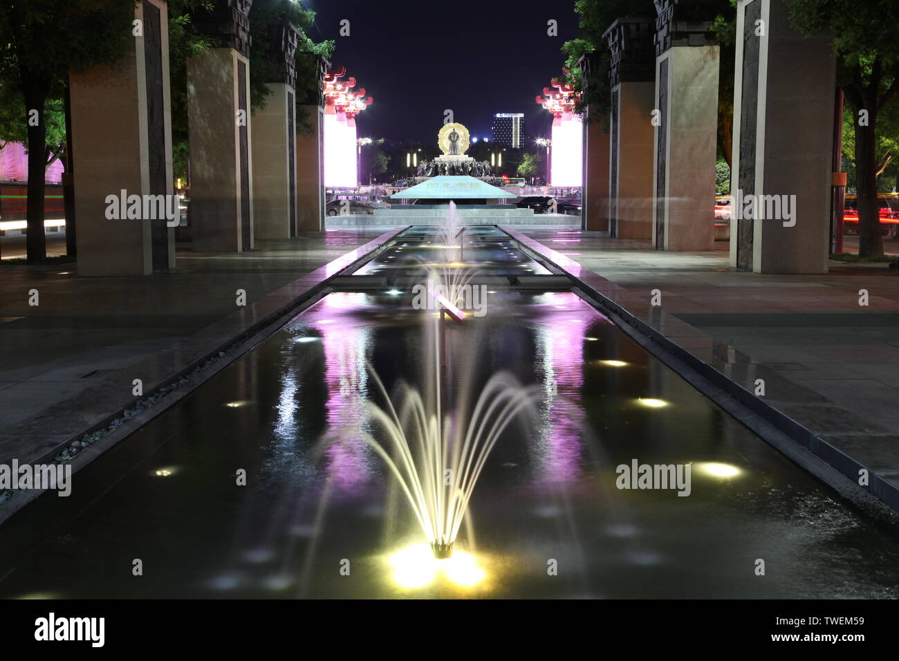 Night View of Datang Night City in Xi'an, Shaanxi Province Stock Photo ...
