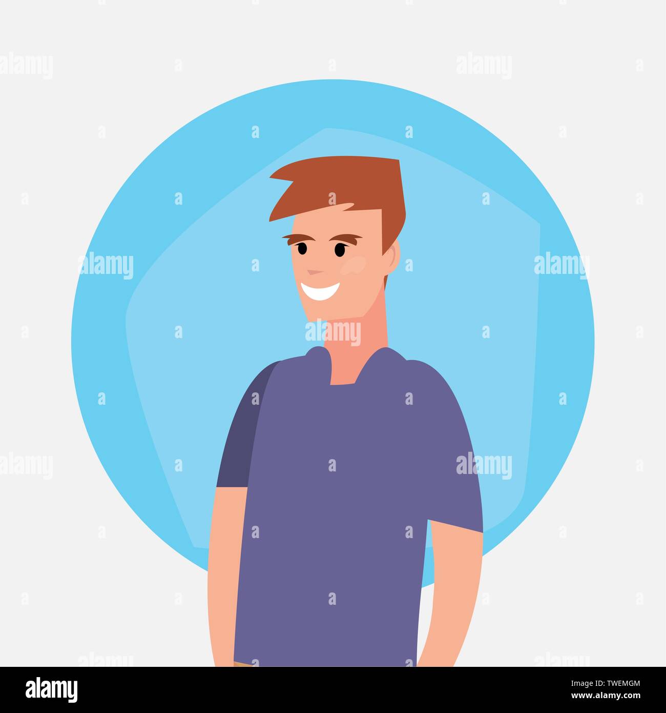 man portrait male character cartoon vector illustration Stock Vector ...