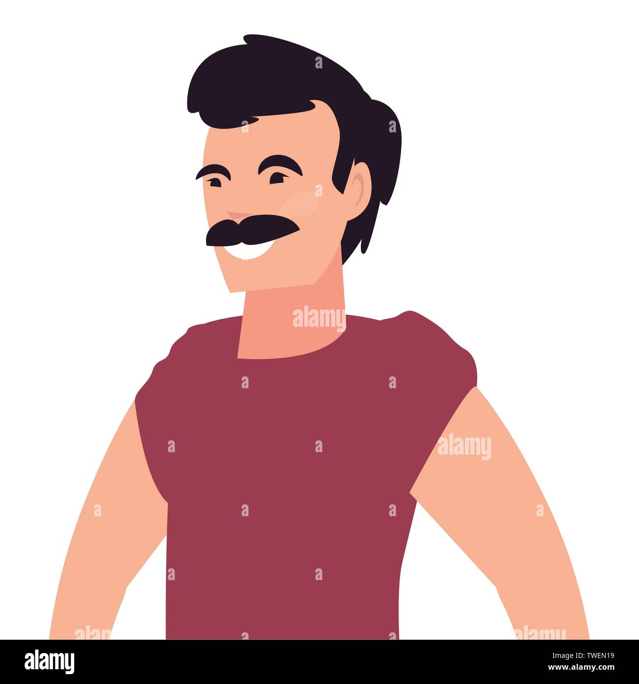 man character portrait cartoon design vector illustration Stock Vector ...