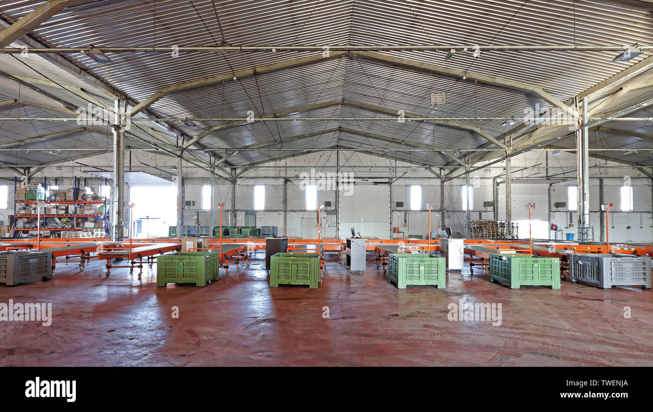 Interior of Regional Delivery Hub Distribution Warehouse Stock Photo ...