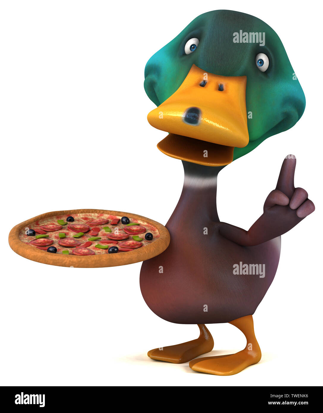 Fun duck - 3D Illustration Stock Photo - Alamy
